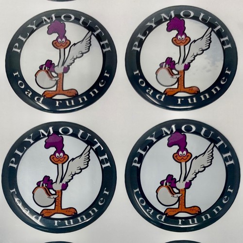 Plymouth Road Runner Wheel center hub cap decal emblems Steering wheel ...