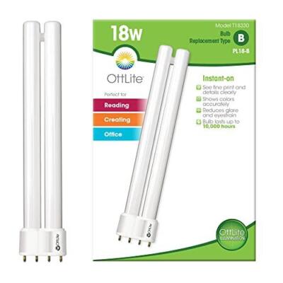 OttLite 18W Replacement Tube Light Bulb - Compact Fluorescent Light ...