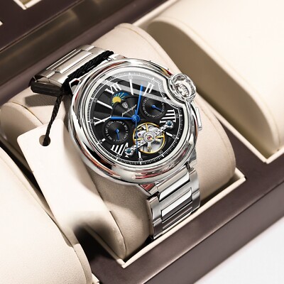 Men Automatic Mechanical Watches Man Stainless Steel Wrist Watch ...