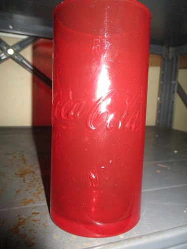Vintage red "Property of Coca Cola Bottling Co" Coke glass, approx. 5.5 ...