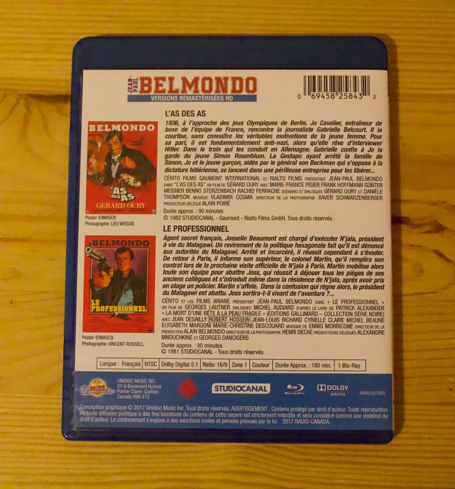 L'As des as / Le Professionnel Blu-ray Jean-Paul Belmondo Double ...
