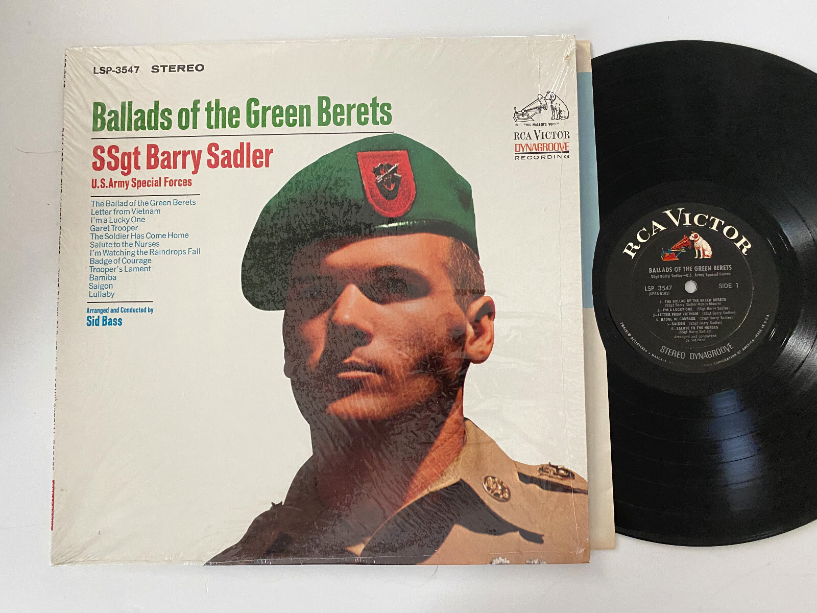 SSGT BARRY SADLER LP BALLADS OF THE GREEN BERETS RCA VICTOR LSP-3547 ...