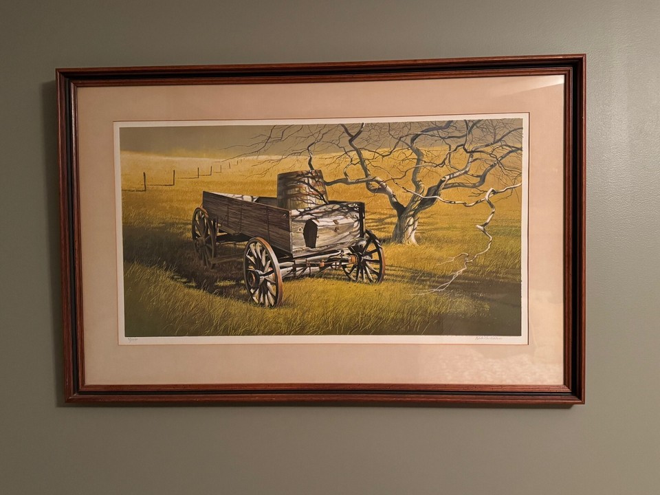 Old Farm Wagon numbered 51/250 original serigraph by Robert William ...