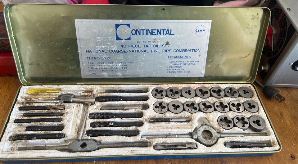 VTG CONTINENTAL SET NO 40 TDCS TAP AND DIE SET (FVS012911) | eBay