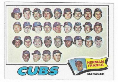 CHICAGO CUBS TEAM 1977 Topps Baseball # 518 unmarked checklist Ex Plus ...