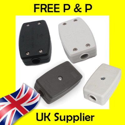 Inline Junction Connector Box 2 or 3 Terminal Cable Wire Mains ...