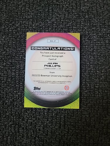 2022-23 Bowman University Inception Basketball Julian Phillips ...