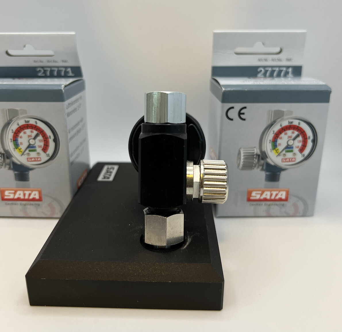 SATA JET Air Micrometer W/Gauge 0-145 PSI Spray Gun Regulator HVLP/RP ...