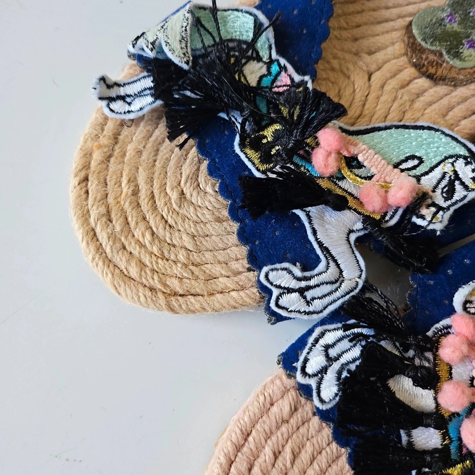 Irregular choice sandals navy blue flat summer shoes 3 | eBay Australia