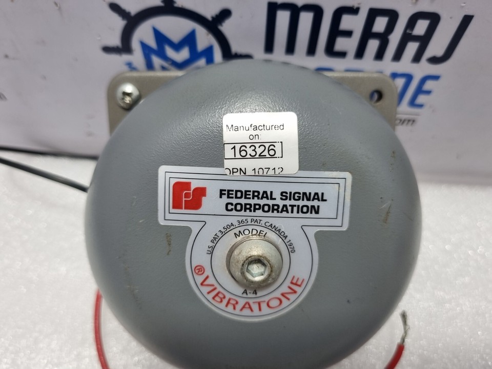 Federal Signal Corporation Model 600 Vibrating Bell Volts 12 AMPS 0.8 ...