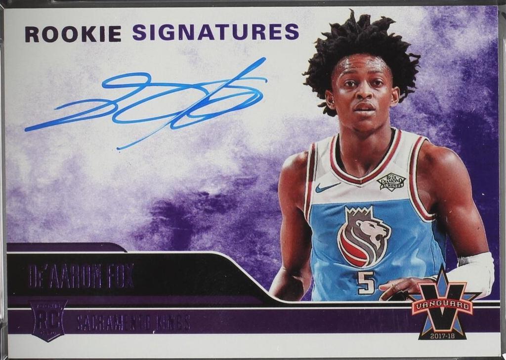 2017-18 Panini Vanguard - Rookie Signatures De'Aaron Fox #123 Purple ...