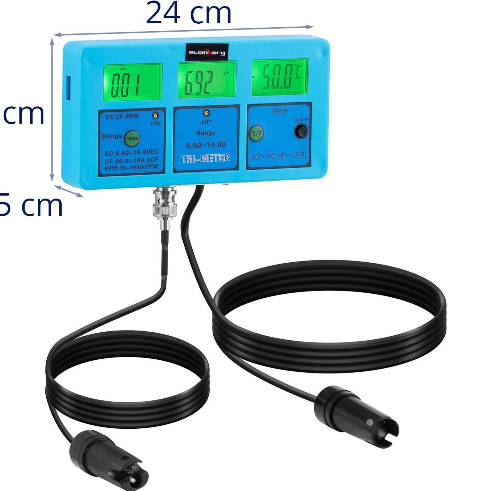 Digital water meter pH EC value meter Pool tester Temperature CF TDC pH ...