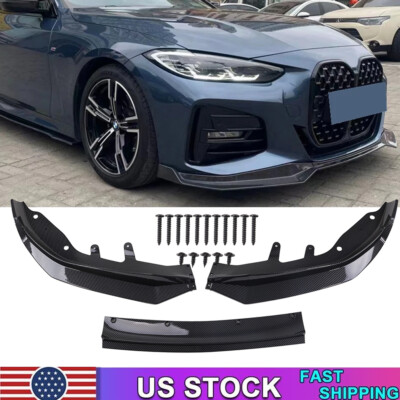 Front Bumper Lip Spoiler For BMW 4 Series G22 G23 M Sport Carbon Fiber ...