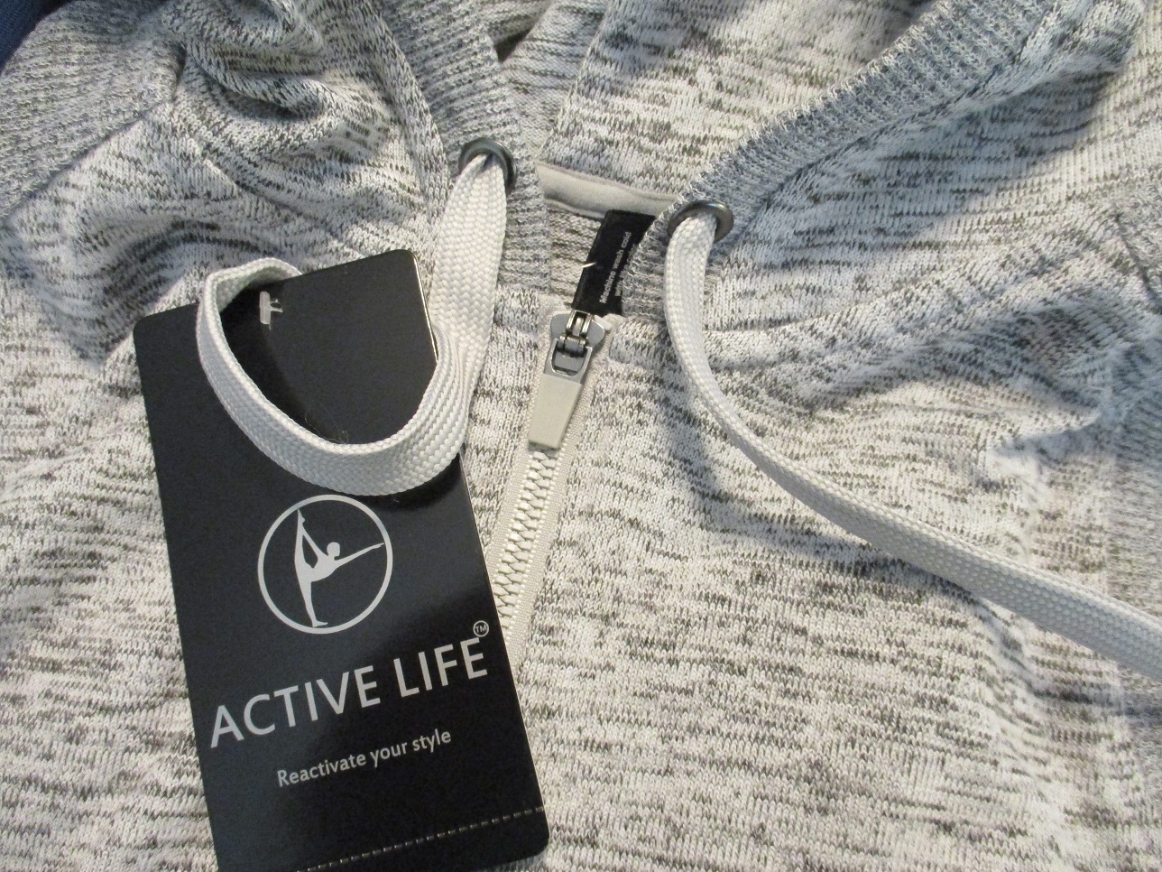 Active Life Athletic Leisure Polyester Gray Heather Slvless Hooded Vest ...