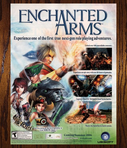 Enchanted Arms RPG Ubisoft Xbox - Video Game Print Ad / Poster Promo ...