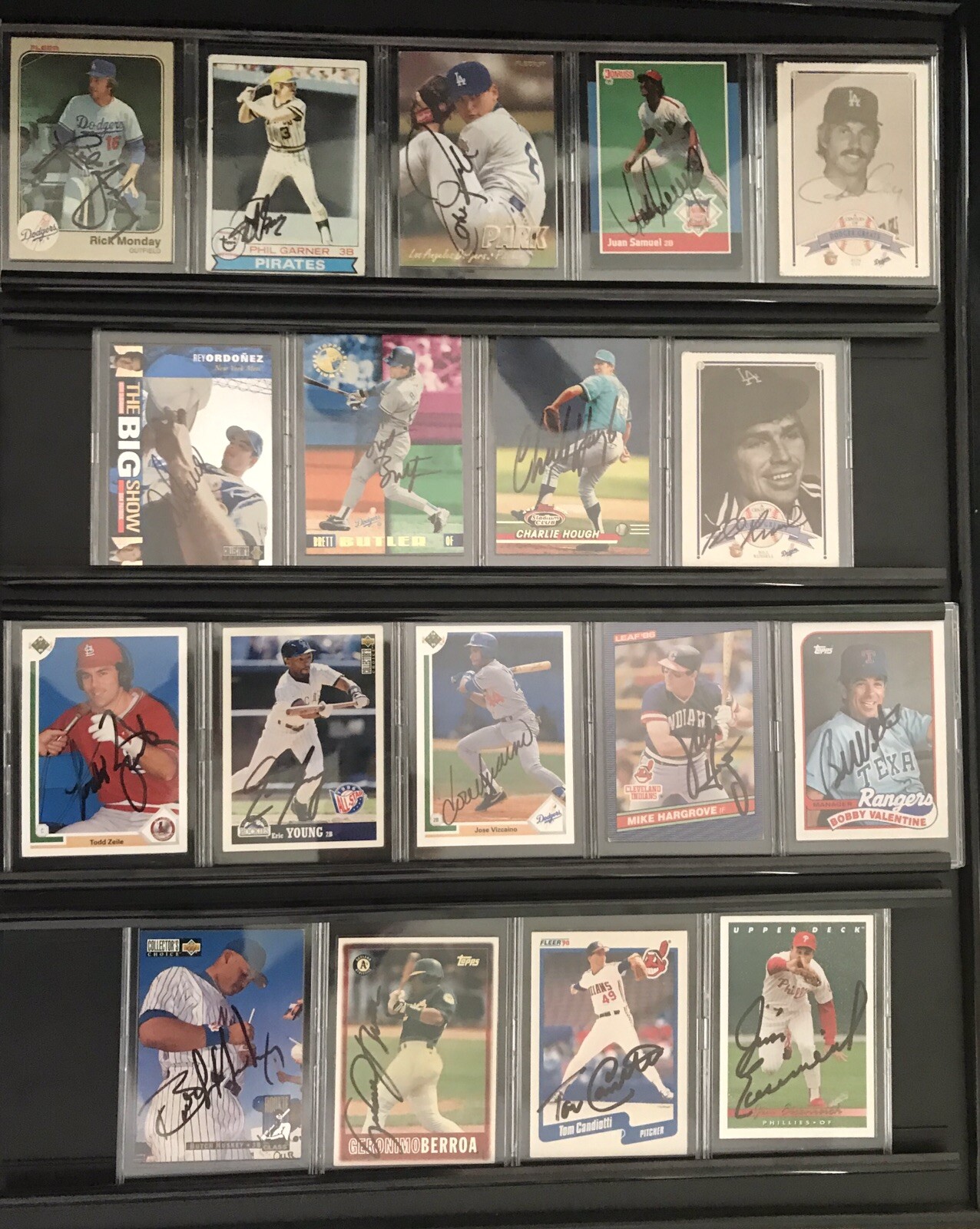 Framed collection of random autographed baseball cards Collected From ...