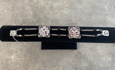 Swarovski Pink Crystal Double String Bracelet w/ Magnetic Clasp | eBay