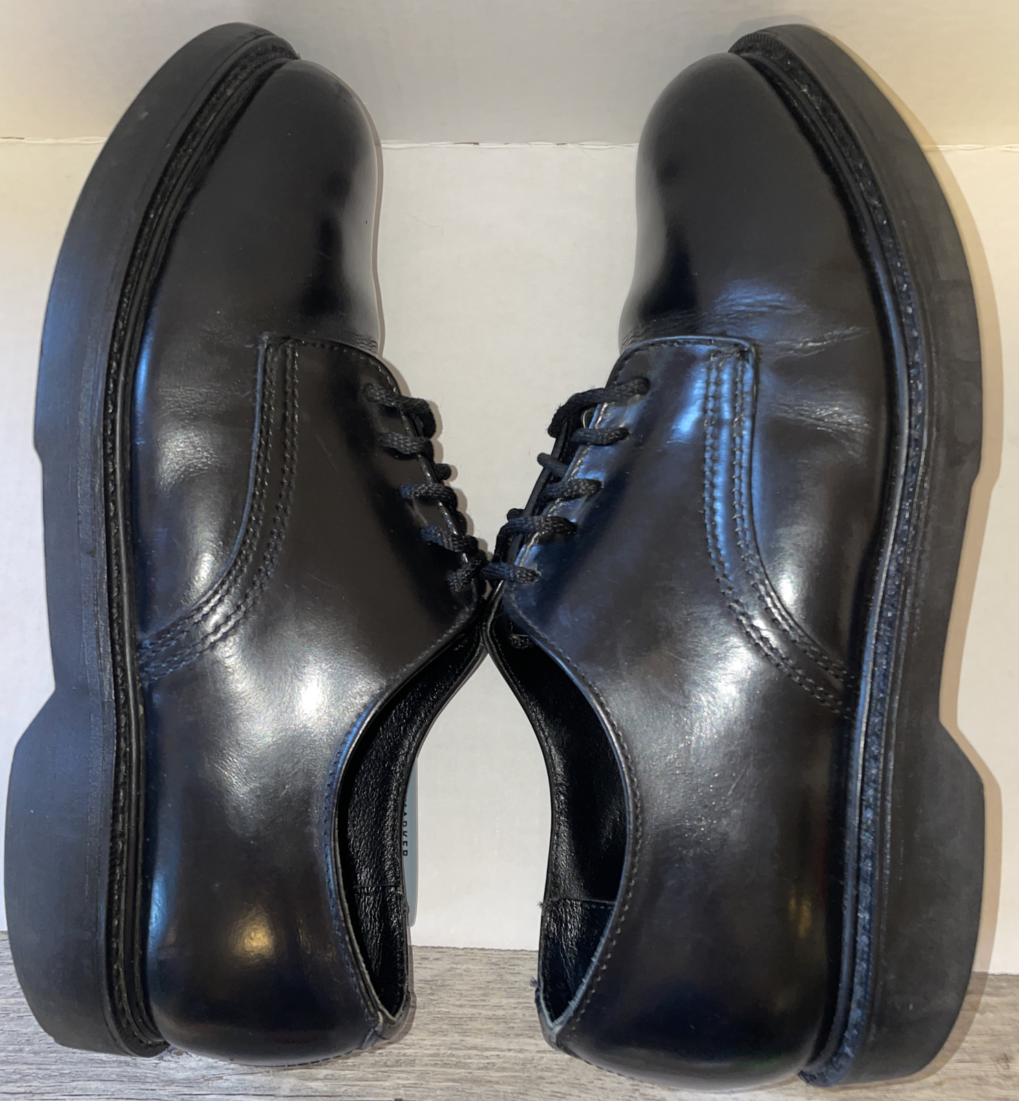 LL Bean Mens 8.5D Black CUSH-N-CREPE Oxford Shoe FORWARD THRUST SOLE ...