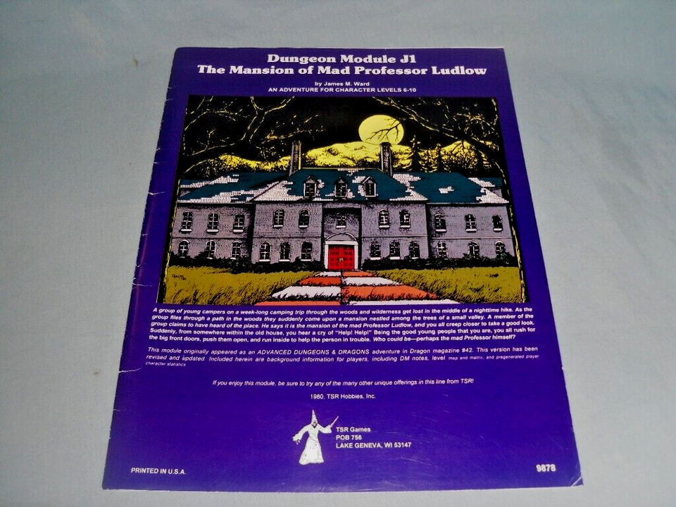 AD&D - J1 THE MANSION OF MAD PROFESSOR LUDLOW (ULTRA RARE TSR MODULE ...
