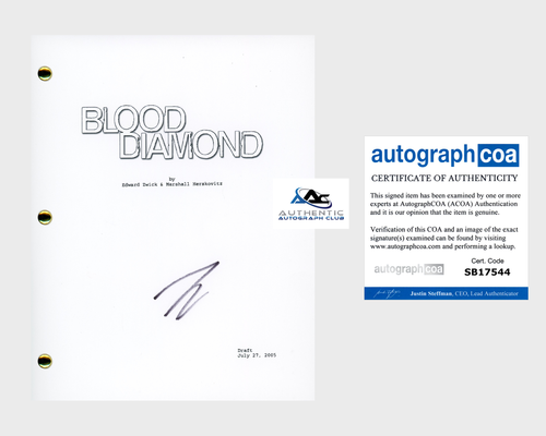 LEONARDO DICAPRIO AUTOGRAPH SIGNED BLOOD DIAMOND SCRIPT ACOA | eBay