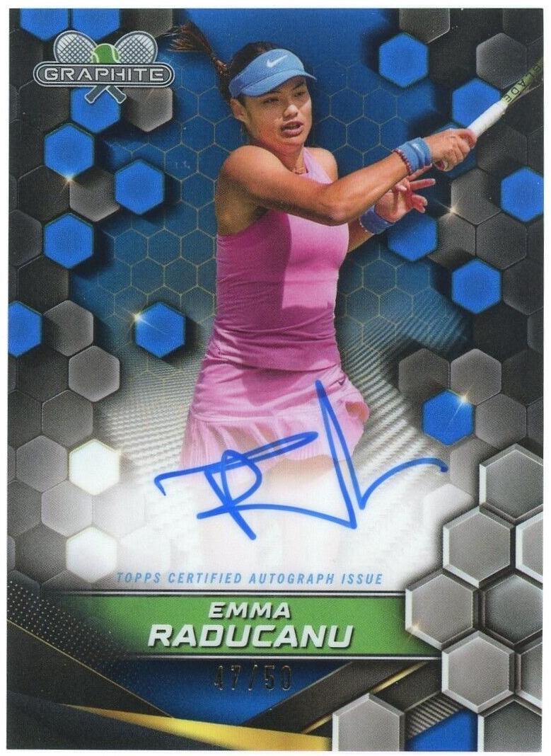 2024 Topps Graphite - Signatures Emma Raducanu #GS-ERU Blue Refractor ...
