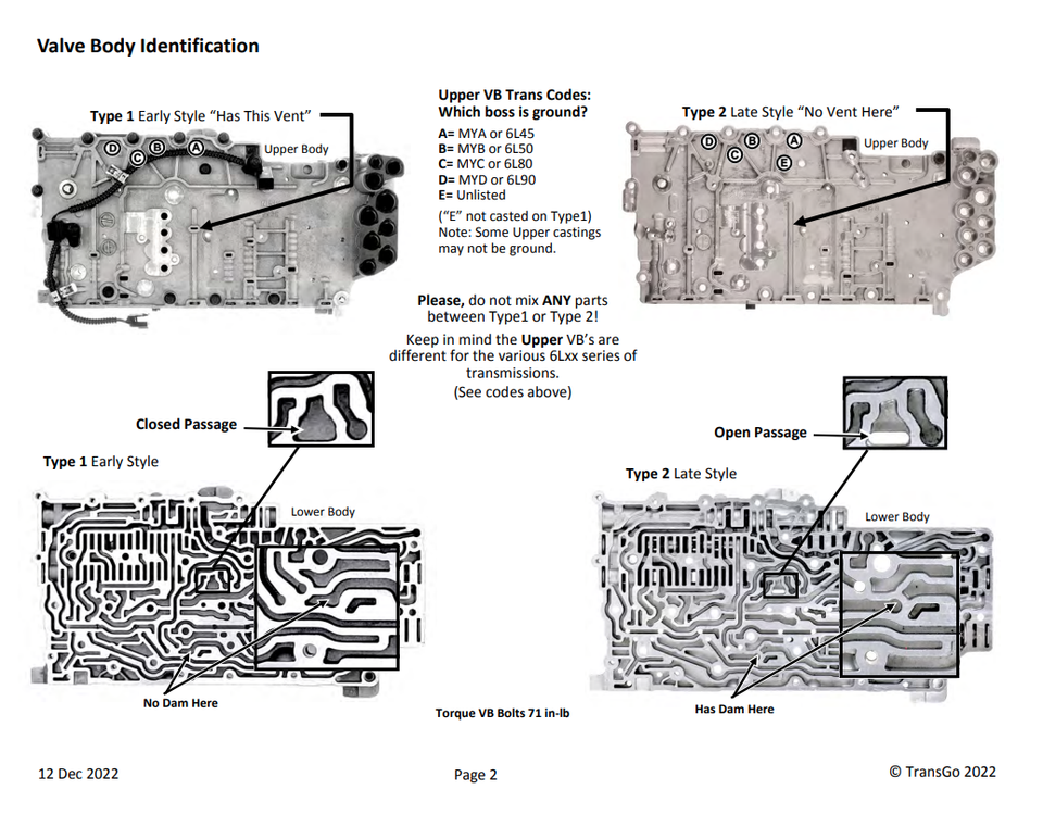 6L80 6L90 Transgo Valve Body Kits OE Separator Plate TORLON Check Balls ...
