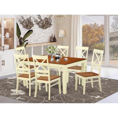 7 Pc Kitchen table set with a Dinning Table and 6 Wood Dining ... | eBay