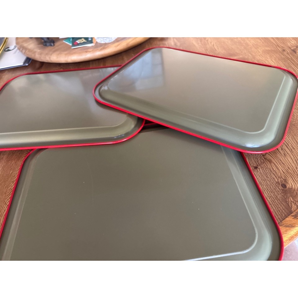 Vintage Red Serving Trays Set 3 Grapes Design Kitchen Decor | eBay
