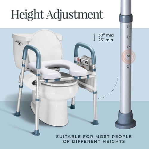 Toilet Seat Risers For Seniors Width and Height Adjustable Raised ...