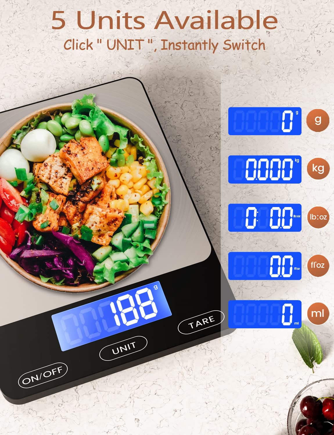 Bascula Digital De Cocina Gramos y Libras Balanza Para Alimentos Pesar ...