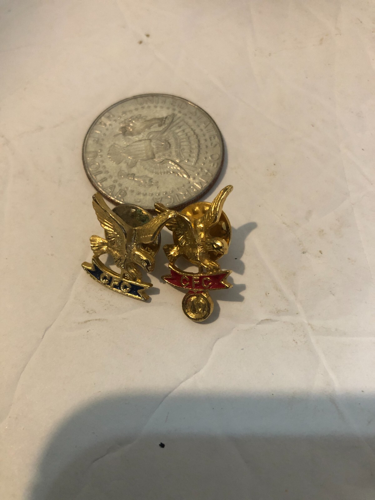 Gold Tone CFC Eagle Lapel Pin Hat Vest Rare Lot of 2 | eBay