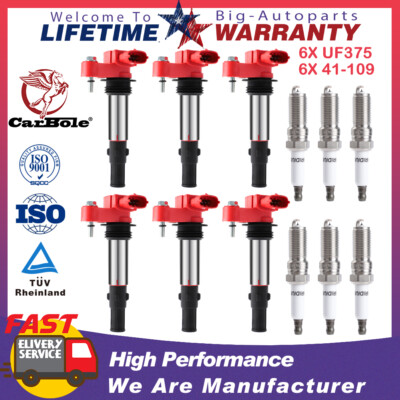 6 Pack Ignition Coils & Spark Plugs For Buick Cadillac CTS STS SRX 3.6L ...