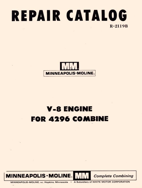 Minneapolis Moline 4296 V-8 Engine Parts Manual Catalog | eBay