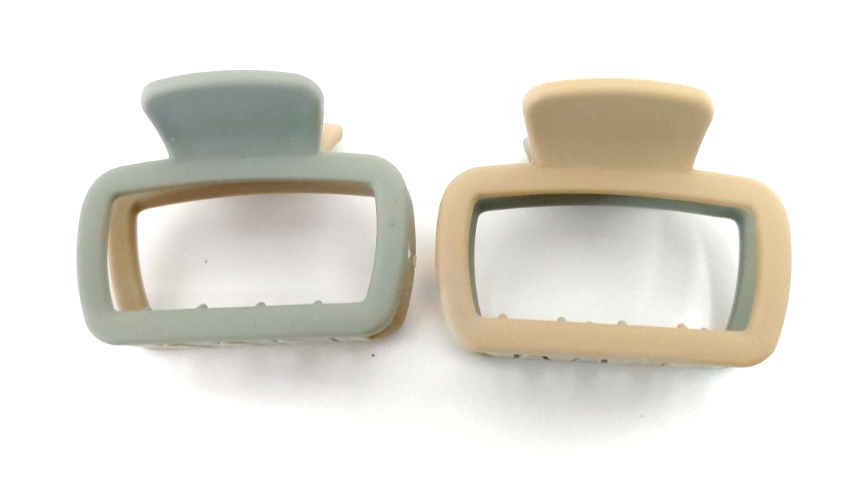 Elegant Hair Claw Clip - Two-Toned Medium Rectangular Hair Clips For ...