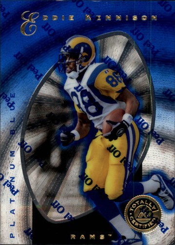 1997 Pinnacle Totally Certified Platinum Blue Rams Card #45 Eddie ...