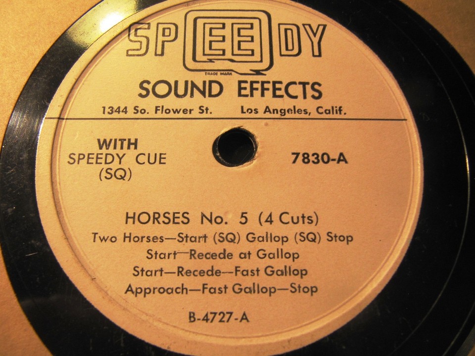 2 Horses Trot Gallop SPEEDY Q SOUND EFFECTS TV Radio Show GENNETT 7830 ...