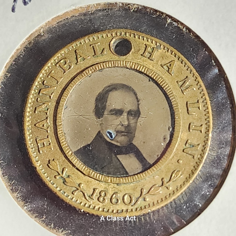 1860 Abraham Lincoln Hannibal Hamlin Ferrotype Political Campaign ...
