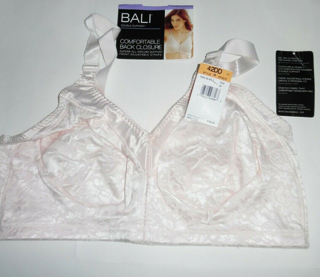 42 DD Pink 3372 Bali Bra Double Support Seamless Wireless Spa Closure ...