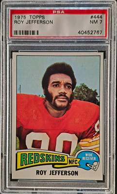 PSA 7 NM 1975 Topps Football Roy Jefferson #444 Washington Redskins | eBay