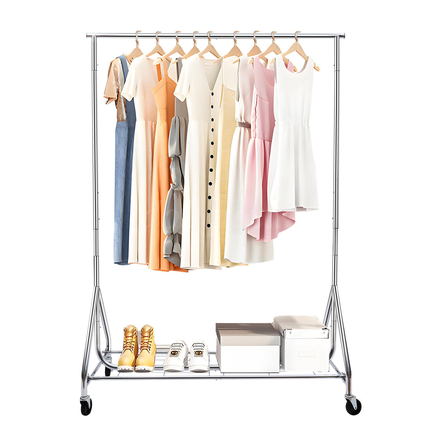 Heavy Duty Garment Rack Rolling Clothes Rack Collapsible Clothing Rack ...