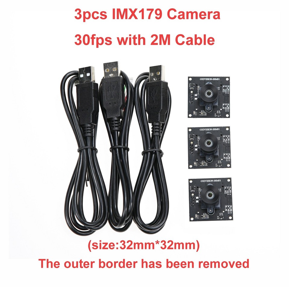 GXIVISION OV9732/IMX179/OV2735 30fps 2M Cable 100 Deg 3pcs Camera ...