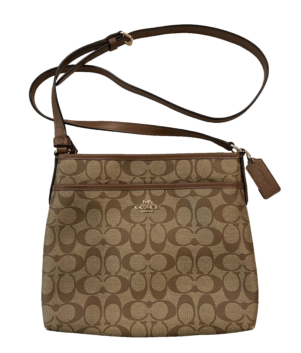 Coach Signature Logo Belt Strap Crossbody Bag Zipper … - Gem