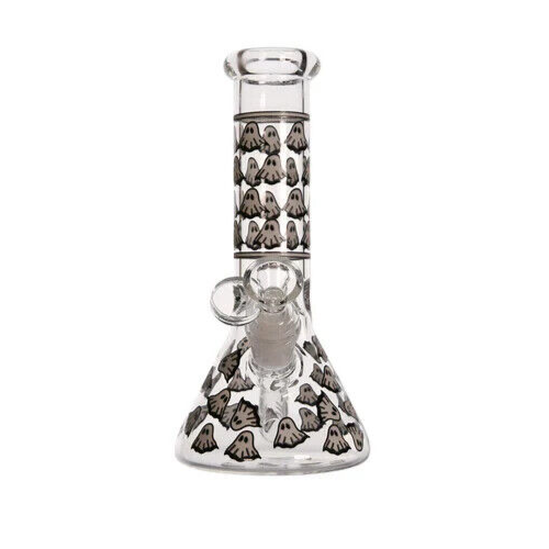 8" Glow in the Dark Ghost Glass Beaker Bong Thick Hookah Water Pipe ...