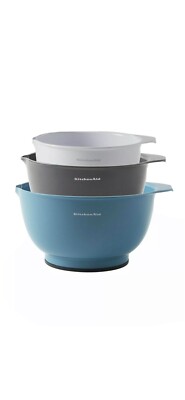 KitchenAid Set of 3 Mixing Bowls Assorted Sizes&Colors Non Slip Base ...