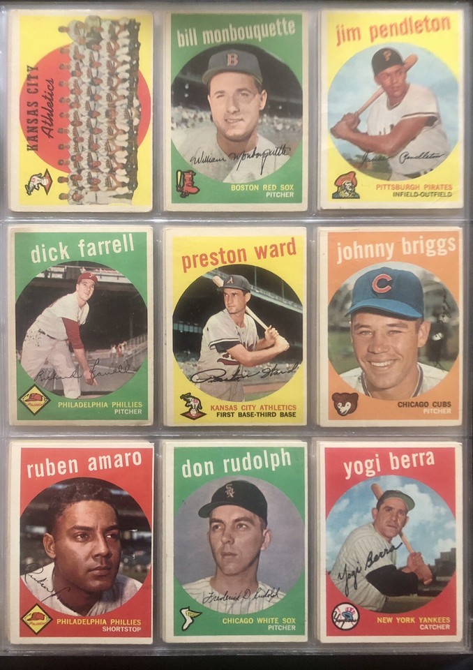 1959 Topps Baseball Complete Set VG-VG/EX-EX PSA Aaron, Gibson, Mantle ...