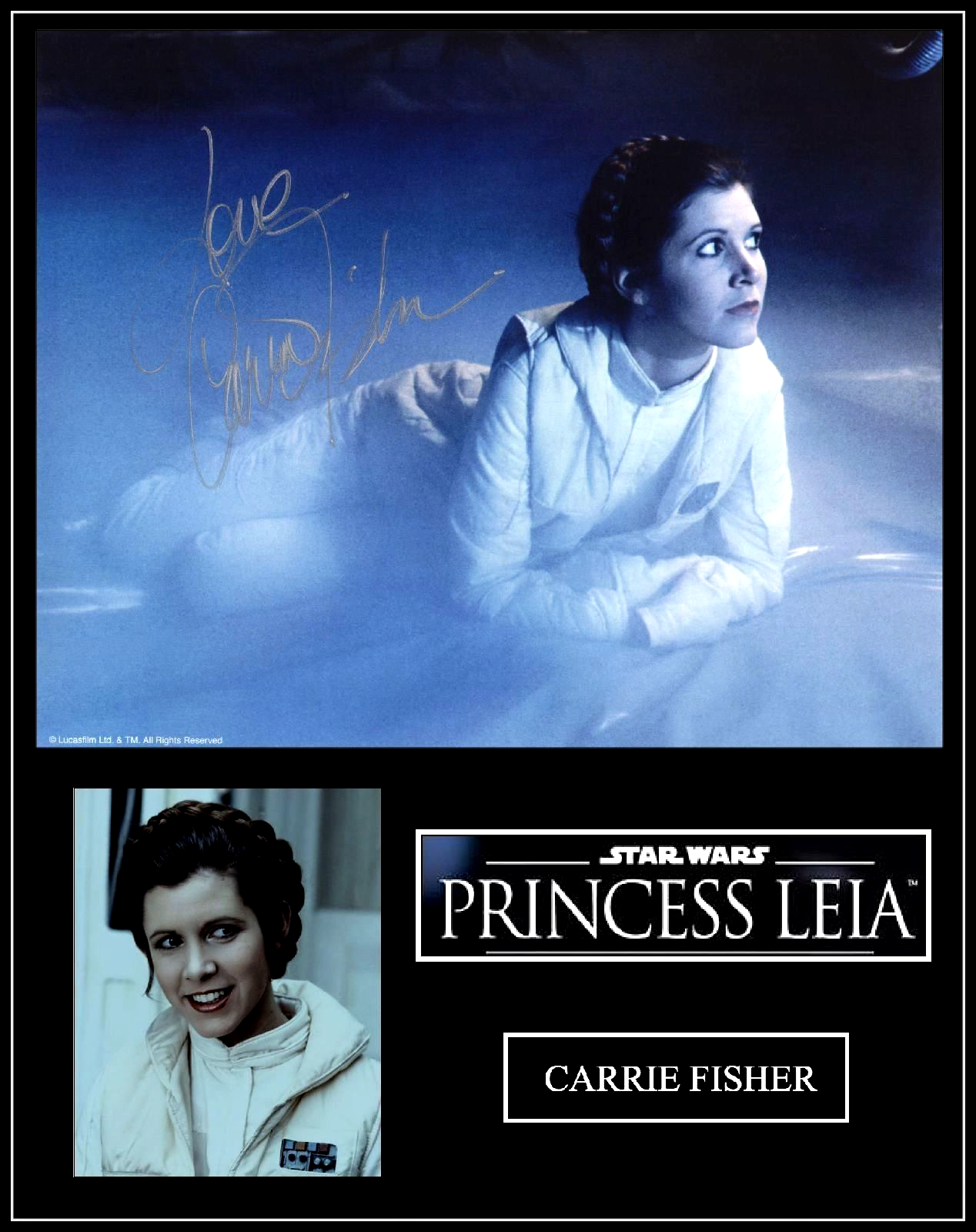 STAR WARS signed framed PRINCESS LEIA photo Signed by Carrie Fisher | eBay