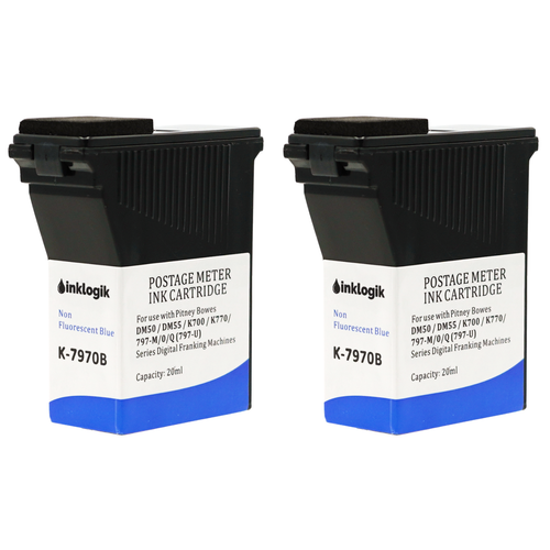 PITNEY BOWES DM50 DM55 DM60 K700 COMPATIBLE FRANKING INK CARTRIDGE BLUE ...