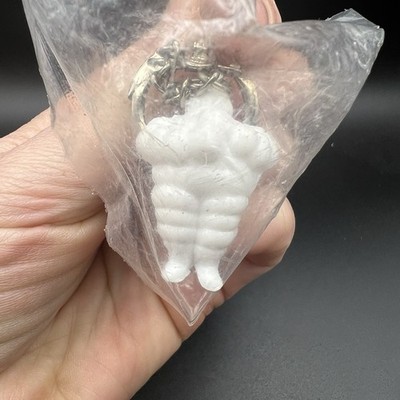 VTG Michelin Man Advertising Keychain White Standing Figure Fob Tires ...