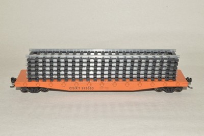 HO scale Athearn CSX Transportation RR MW MOW WORK 50' flat car train ...