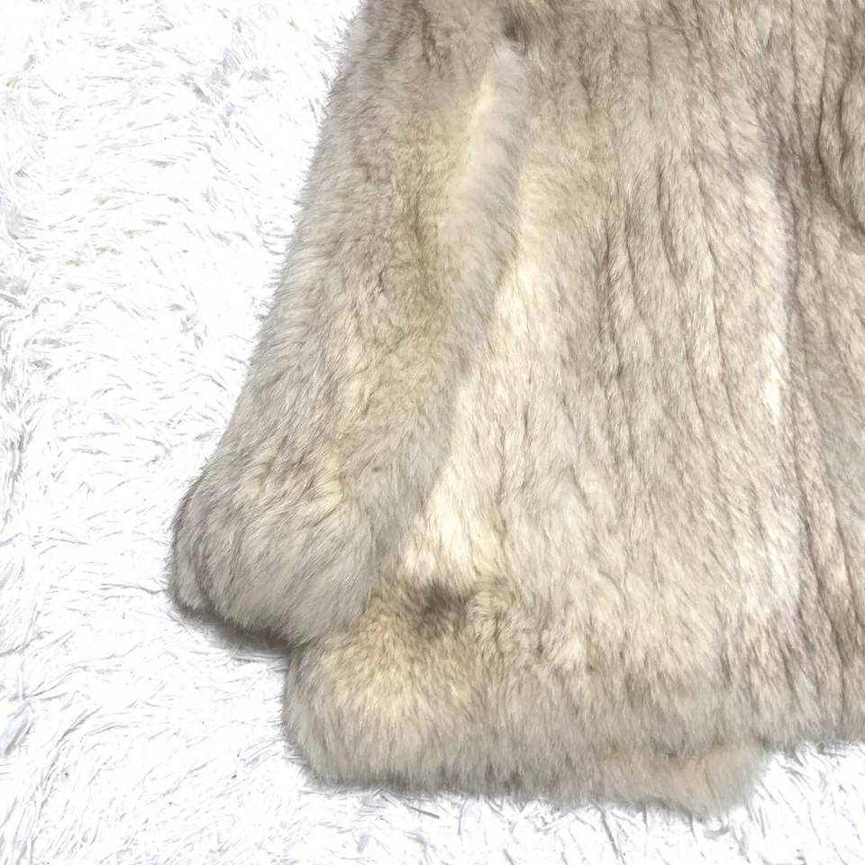 EMBA Blue Fox Fur Coat L Real Fur Rare Color Volume | eBay